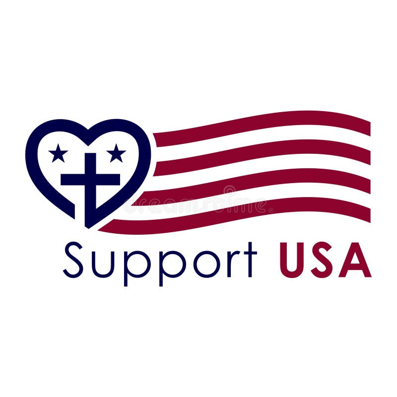 Support USA with Heart and United States Flag. Medical Care for USA ...