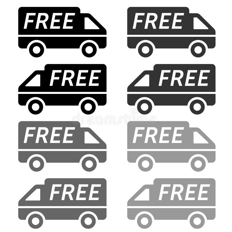 Black and White Free Shipping Logo Stock Vector - Illustration of color ...