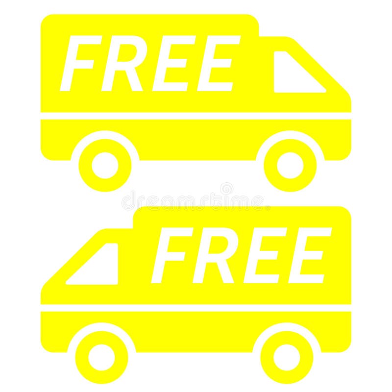 Yellow and White Free Shipping Logo Stock Vector - Illustration of ...