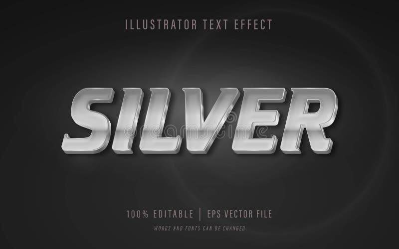 Editable Silver Text Effect Stock Illustrations – 1,206 Editable Silver ...