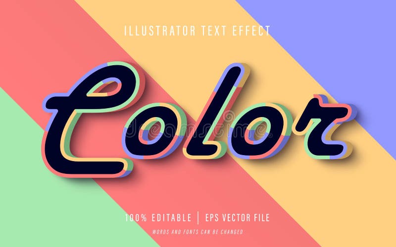 Color Text Effect - Editable Text Effect Stock Vector - Illustration of ...