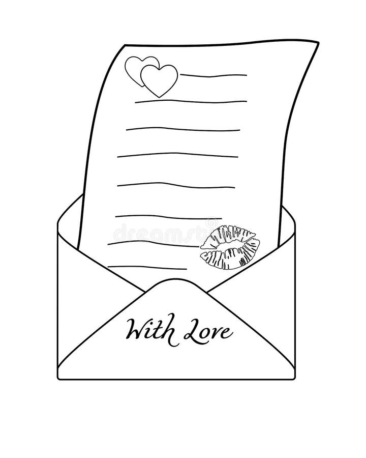 Open Love Letter - Valentine. an Open Envelope with a Love Message ...