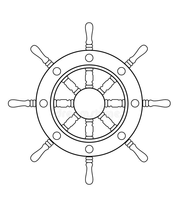 Steering Wheel - Vector Linear Picture for Coloring. Steering Wheel of ...