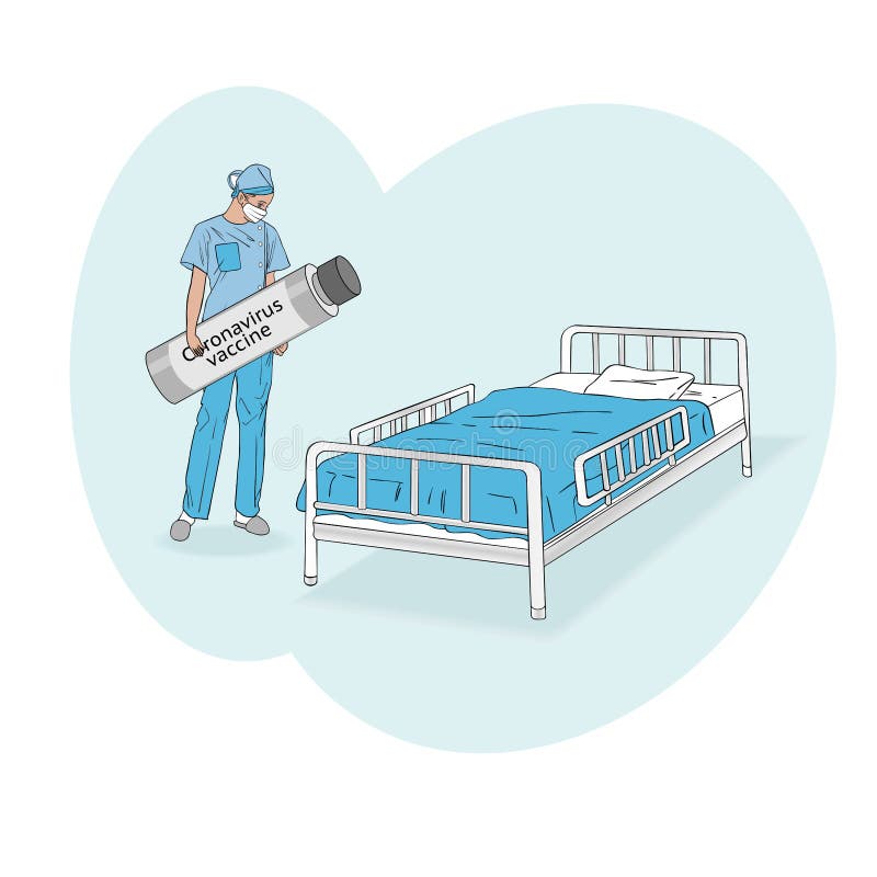 Hospital Sister with Doze of Vaccine. Stock Vector - Illustration of ...