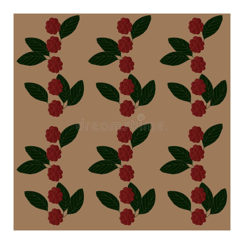 Seamless Pattern of White Coffee Tree Flowers and Green Leaves Stock ...