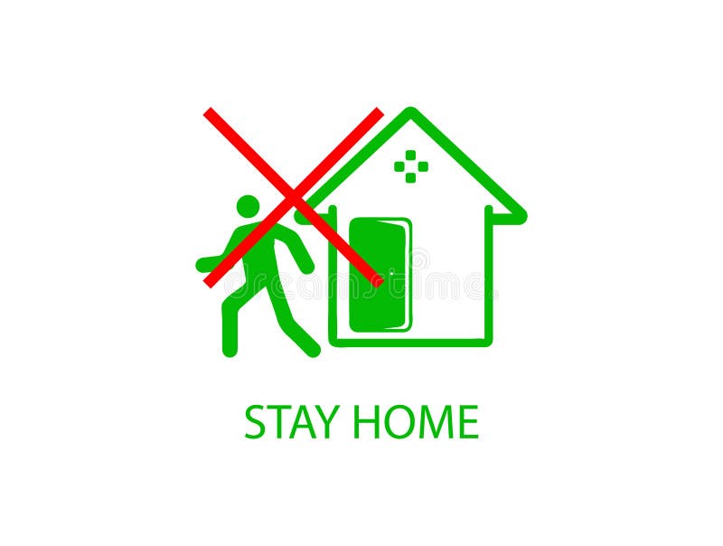 Vector Illustration of Stay House Icon Home Do Not Go Outside Home Logo ...