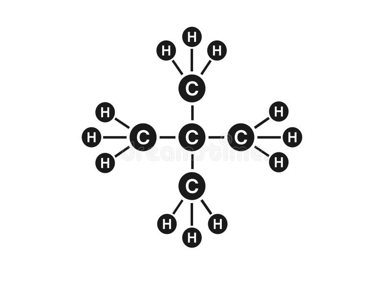 Vector Illustration of Pentane - Molecular Formulaâ€Ž â€ŽC5H12 Stock ...
