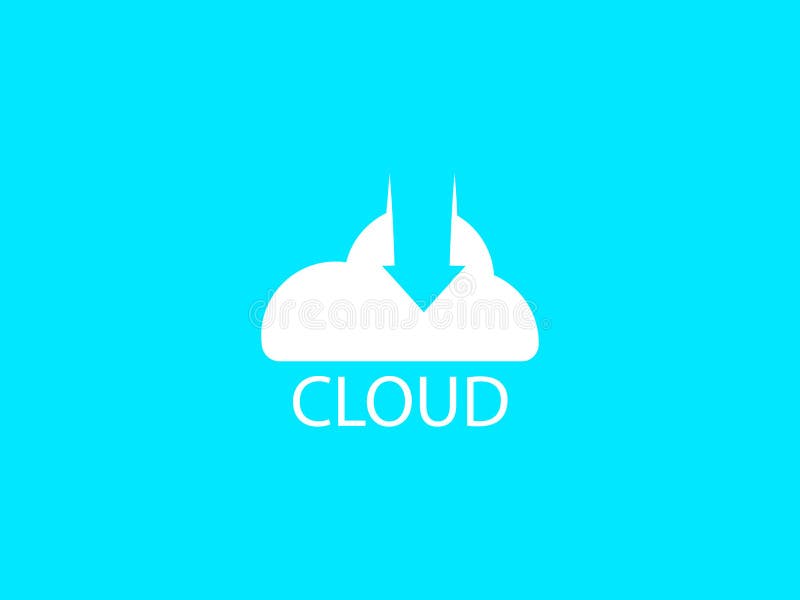 Vector Cloud Download Icon - Downloading Symbol - Cloud Computing Sign ...