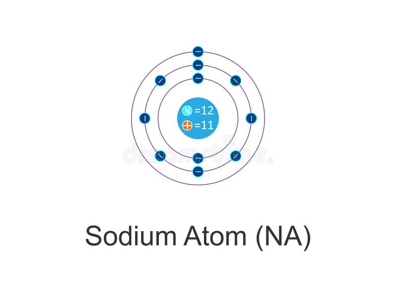 Vector Sodium Atom Design - Illustration of Sodium Element Diagram ...