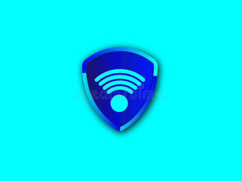 Vector 3D Wifi Wireless Connection Logo Wifi with Shield Icon Wifi Sign ...