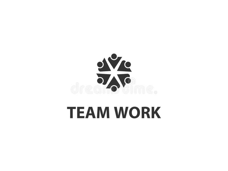 Team Work Logo Around the World - Rounded Globe and Team Work Union ...