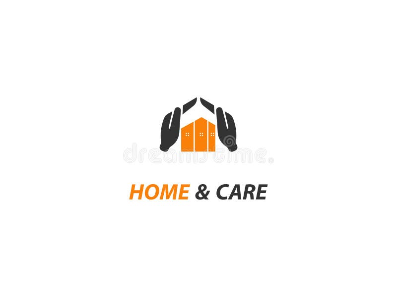 Home Care Logo Icon - Flat House Caring Logo Template Stock Vector ...