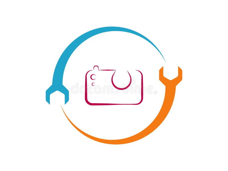 Vector Camera Repairing Center Logo Template - Camera Mechanic Icon ...