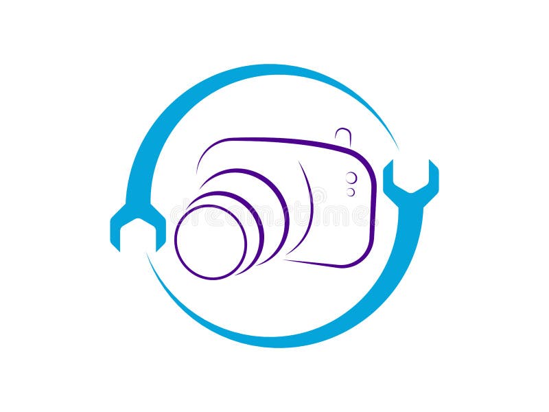Vector Camera Repairing Center Logo Template - Camera Mechanic Icon ...