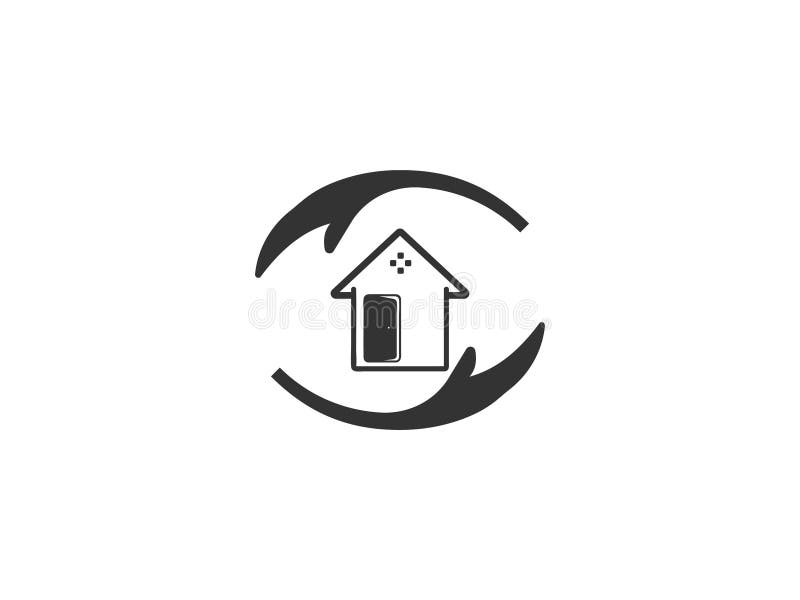 Home Care Logo Icon - Flat House Caring Logo Template Stock Vector ...