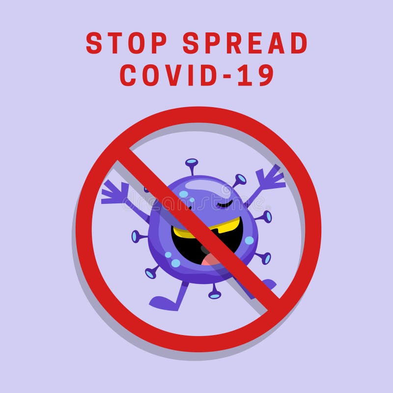 Stop Spread Covid-19. Coronavirus Pandemic Poster Stock Vector ...