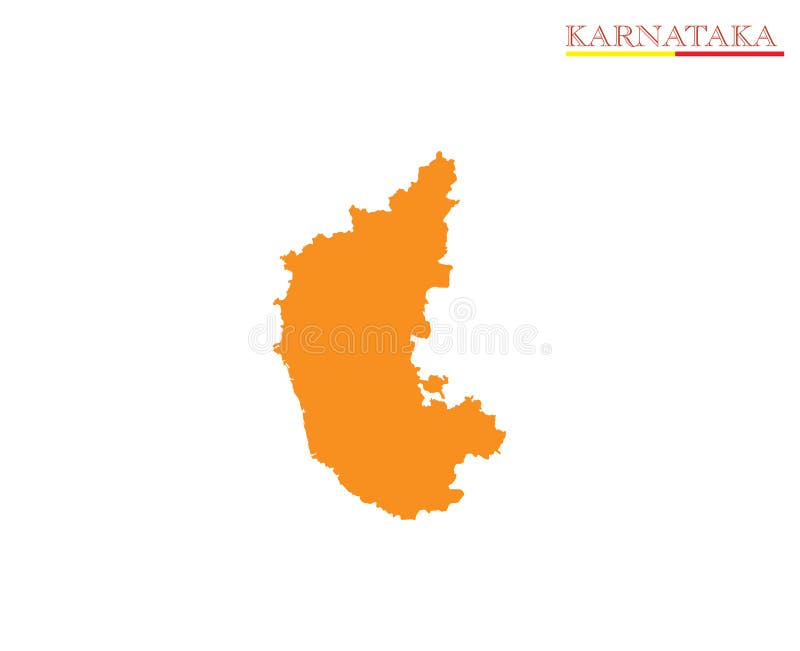 Map of Karnataka Vector Illustration Silhouette Design Isolated on ...