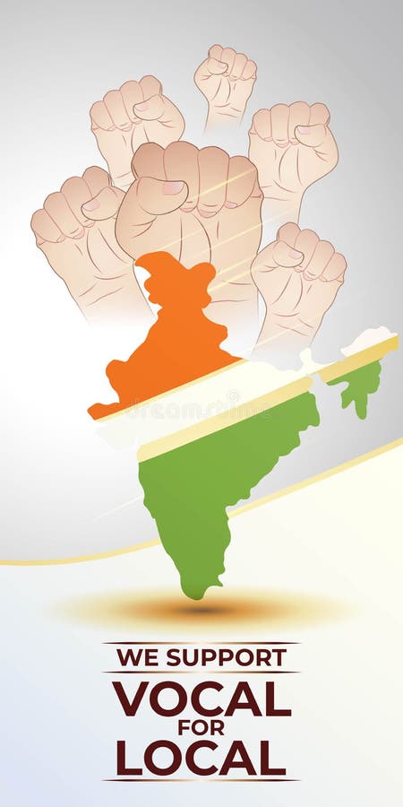 VECTOR ILLUSTRATION for `VOCAL for LOCAL`. Stock Vector - Illustration ...