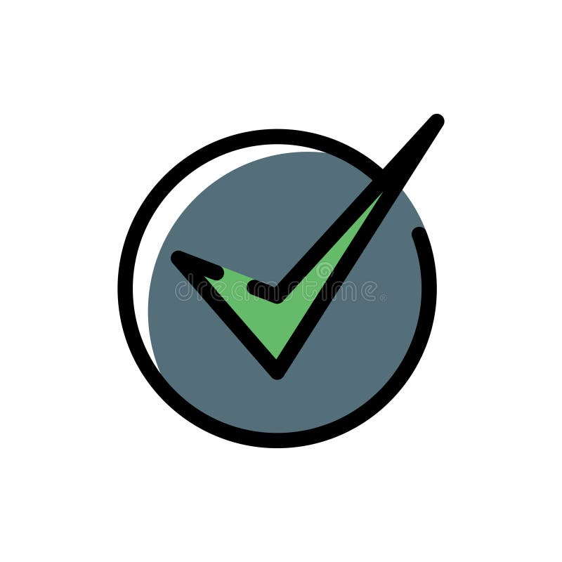 Tick Filled Line Style Icon for Graphic Design, Website, UI Stock ...
