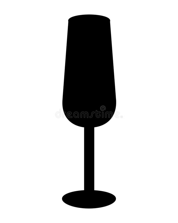 Glass Cup - Vector Black and White Silhouette. Glass - an Element for a ...