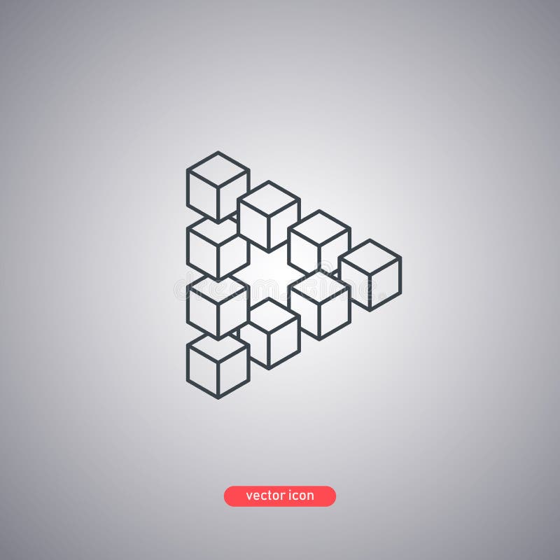 3D Cubes in the Penrose Triangle. Stock Vector - Illustration of icon ...