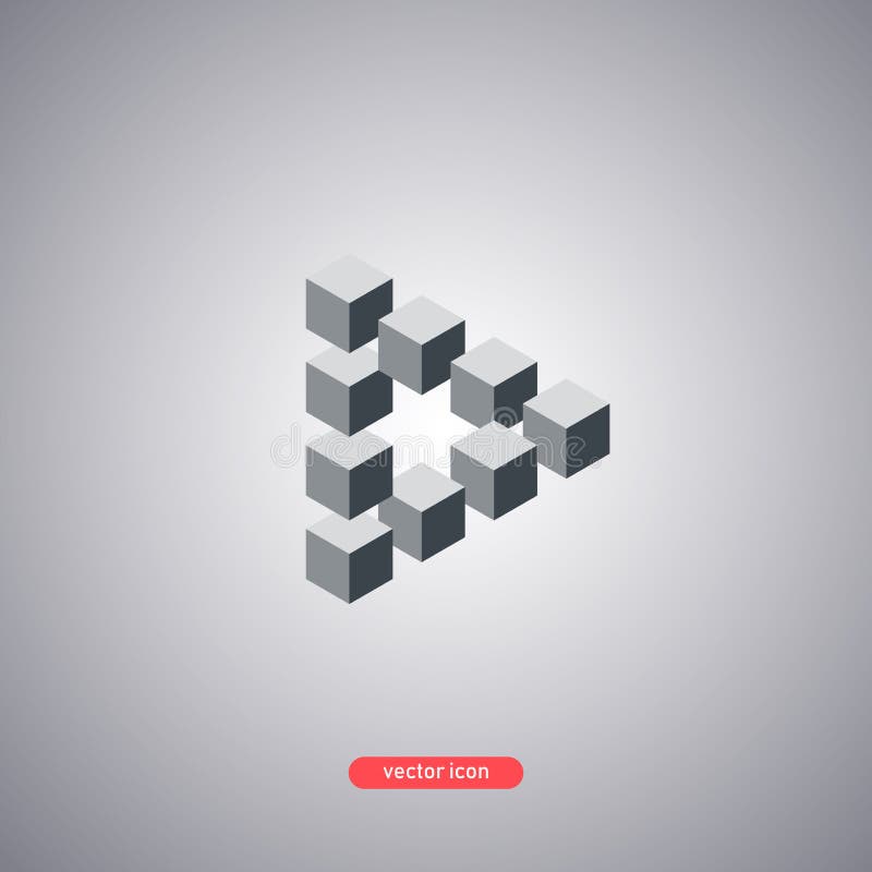 3D Cubes in the Penrose Triangle. Stock Vector - Illustration of icon ...