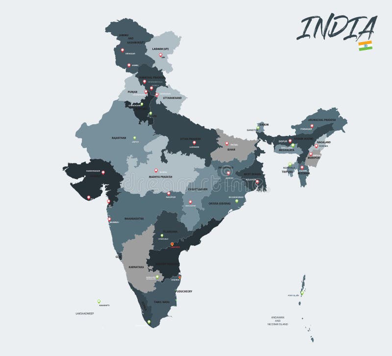 India Map Grey India Map Grey