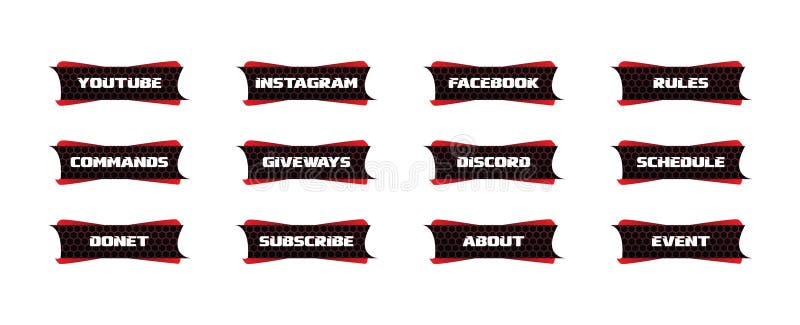 Hexagon Twitch Red Panels Template Design. Editorial Photo - Illustration of instagram ...