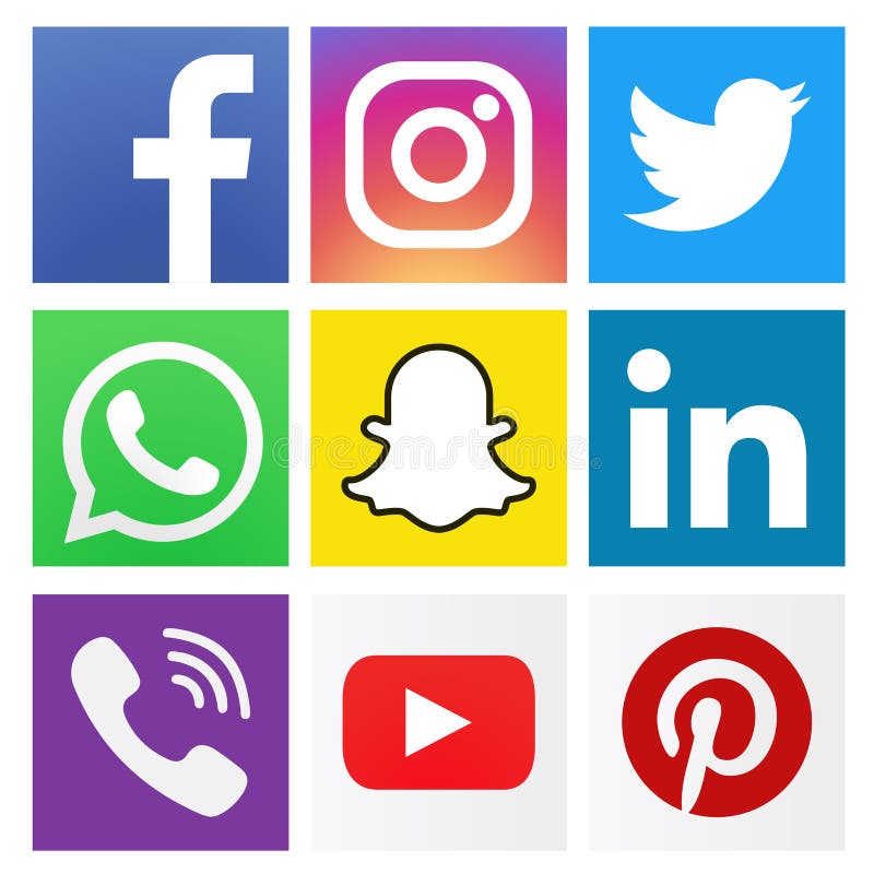 Colored Youtube logo icon editorial stock image. Illustration of vector ...