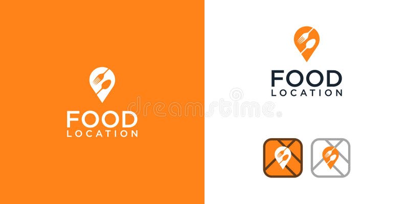 Food Location Logo Design Template Stock Vector - Illustration of logo ...