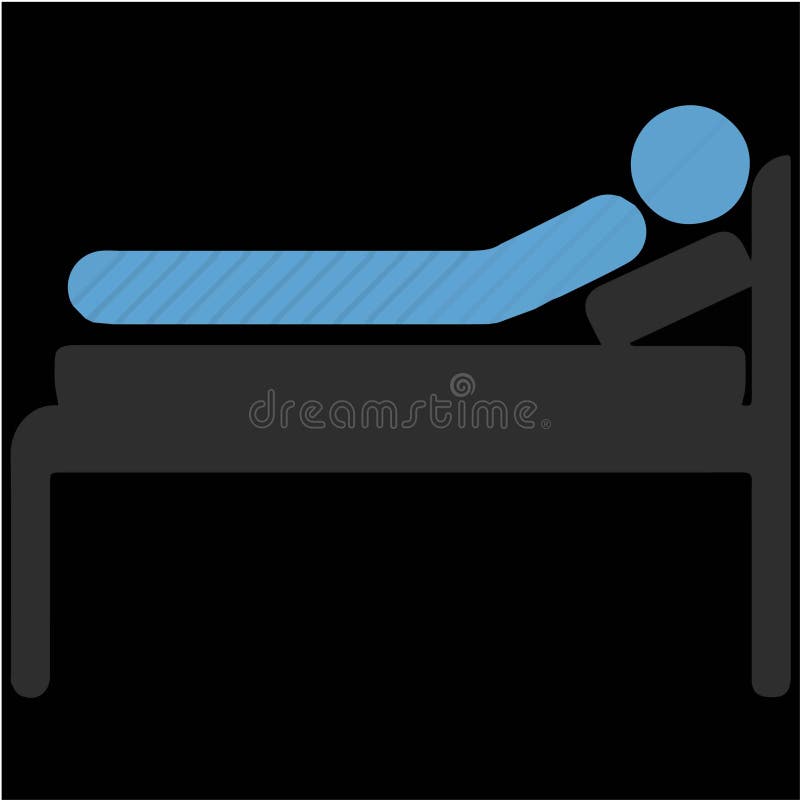 Patient Lying on Hospital Bed in Isolation, Illustration Stock ...