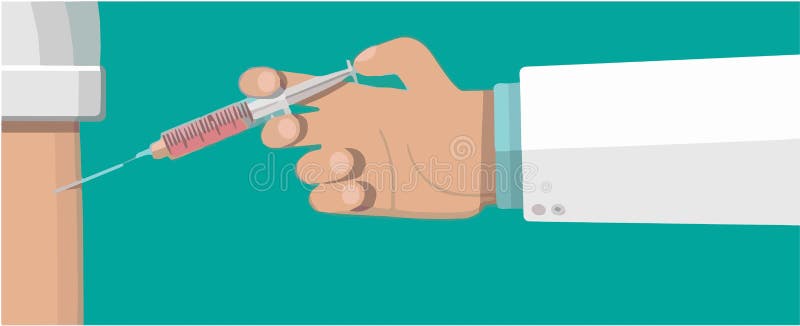 Doctor Giving Injection To Patient,colorful Illustration Stock ...