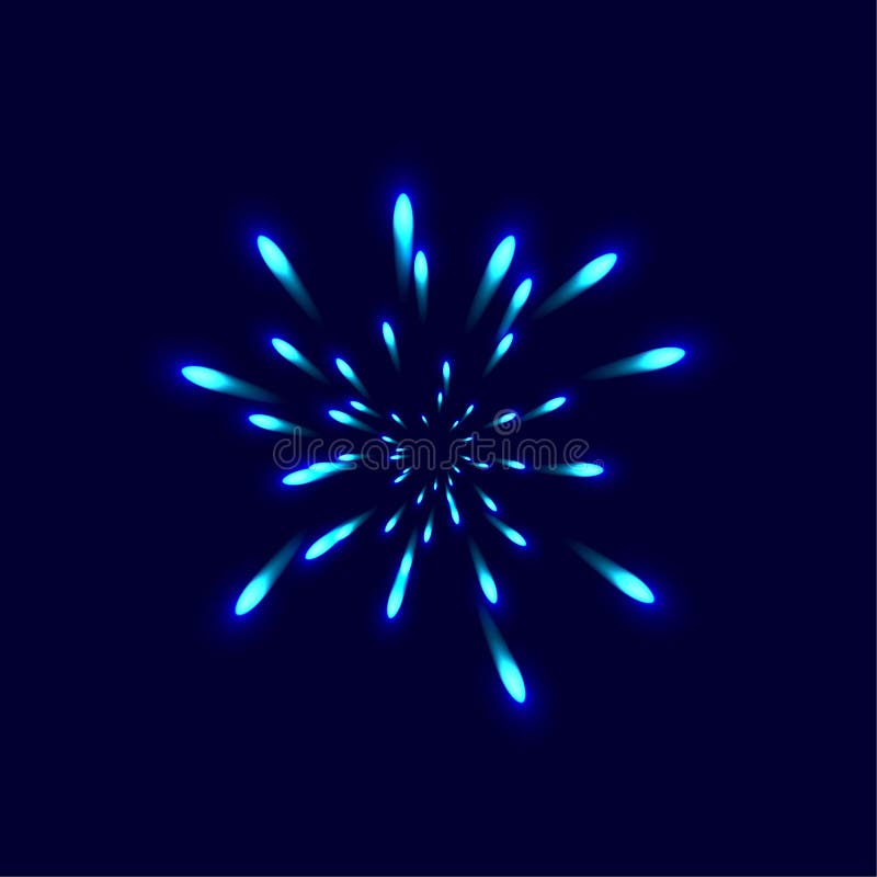 Blue Fireworks on a Dark Blue Background Stock Vector - Illustration of ...