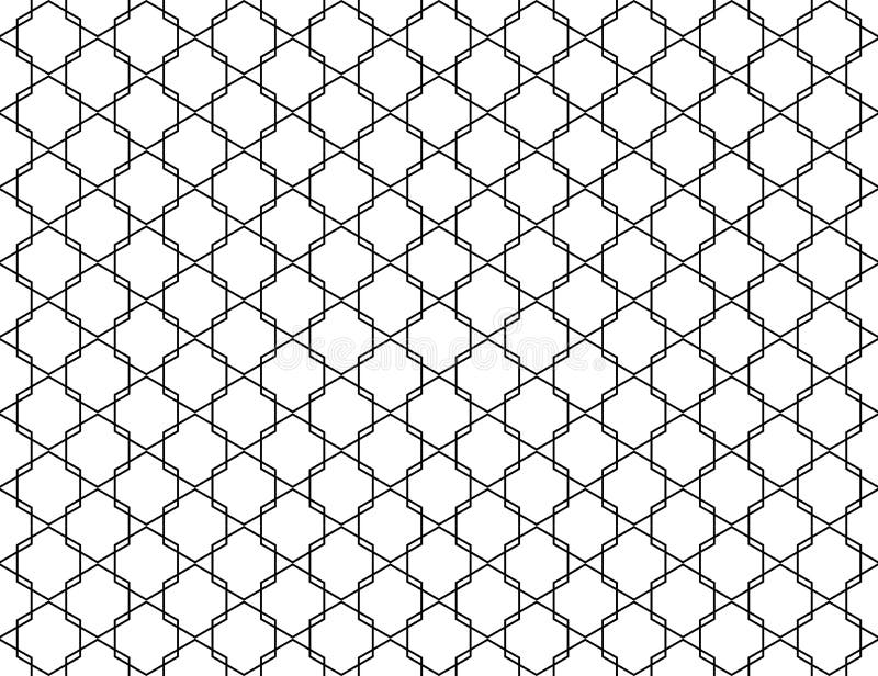 Geometry Hexagon, Black and White Abstract Seamless Pattern Stock ...