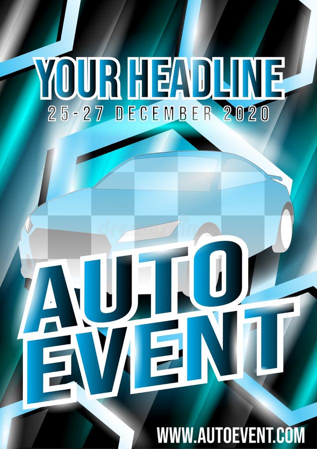 Automotive Event Poster Vector Illustration Stock Vector - Illustration ...