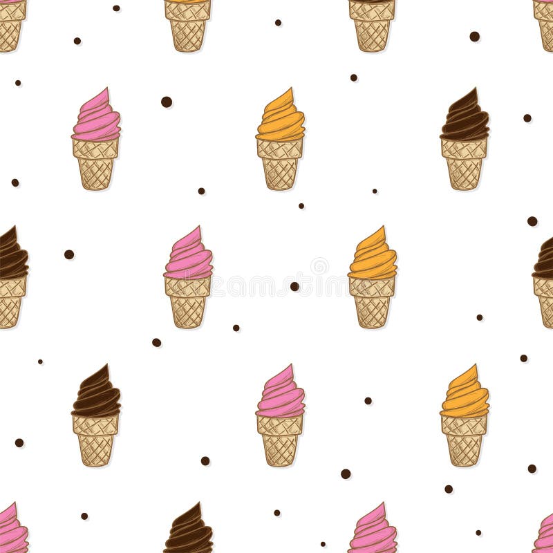 Pattern Dessert Ice Cream Drawing Graphic Object Stock Vector ...