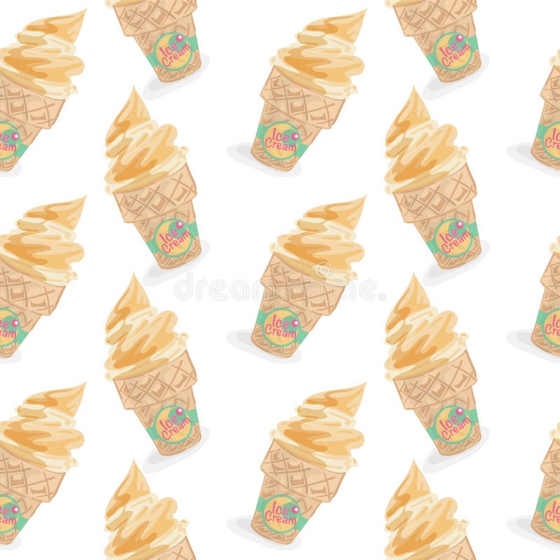 Pattern Dessert Ice Cream Drawing Graphic Object Stock Vector ...