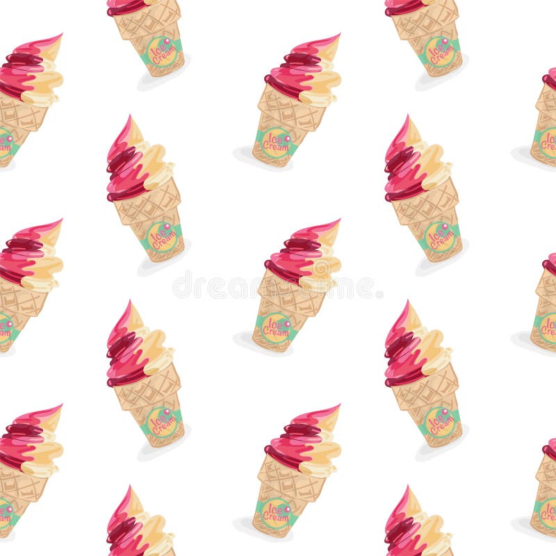 Pattern Dessert Ice Cream Drawing Graphic Object Stock Vector ...