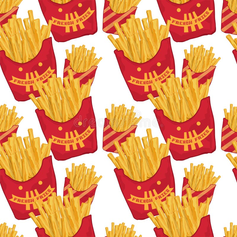 Pattern French Fries Fastfood Object Graphic Background Editorial Image ...