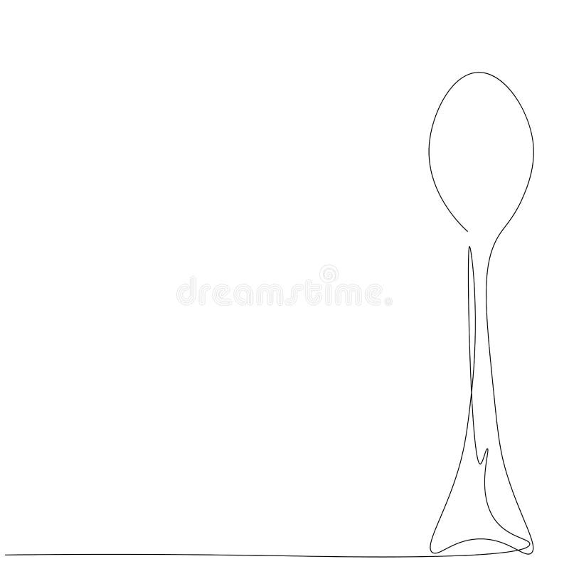 Spoon One Line Drawing Vector Illustration Stock Vector - Illustration ...
