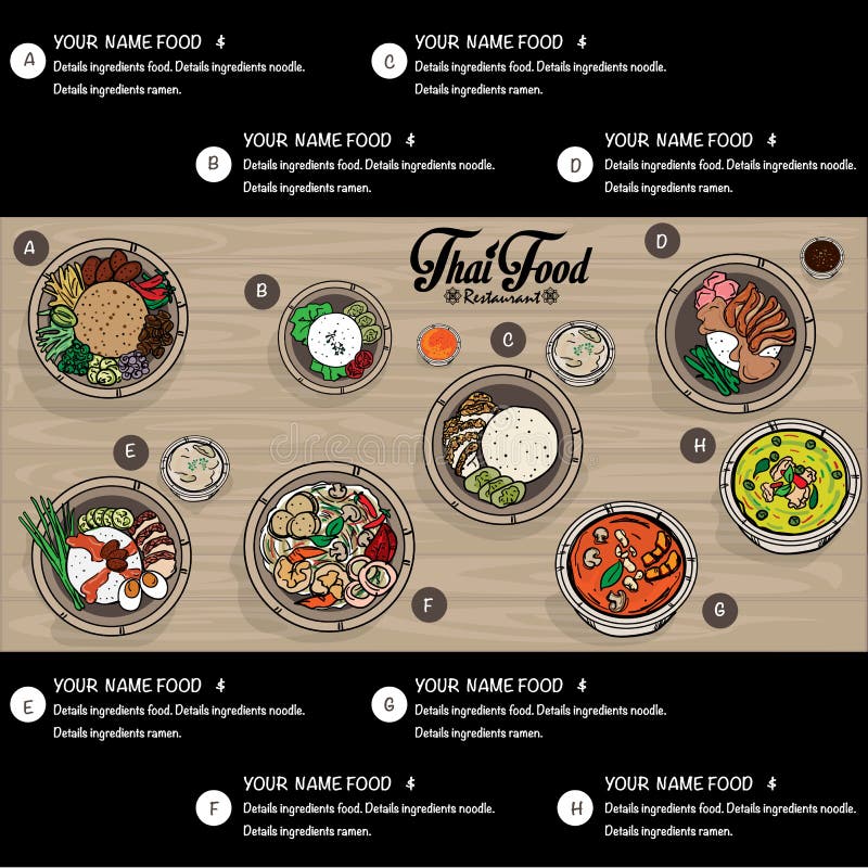 Menu Thai Food Design Template Stock Illustrations – 703 Menu Thai Food ...