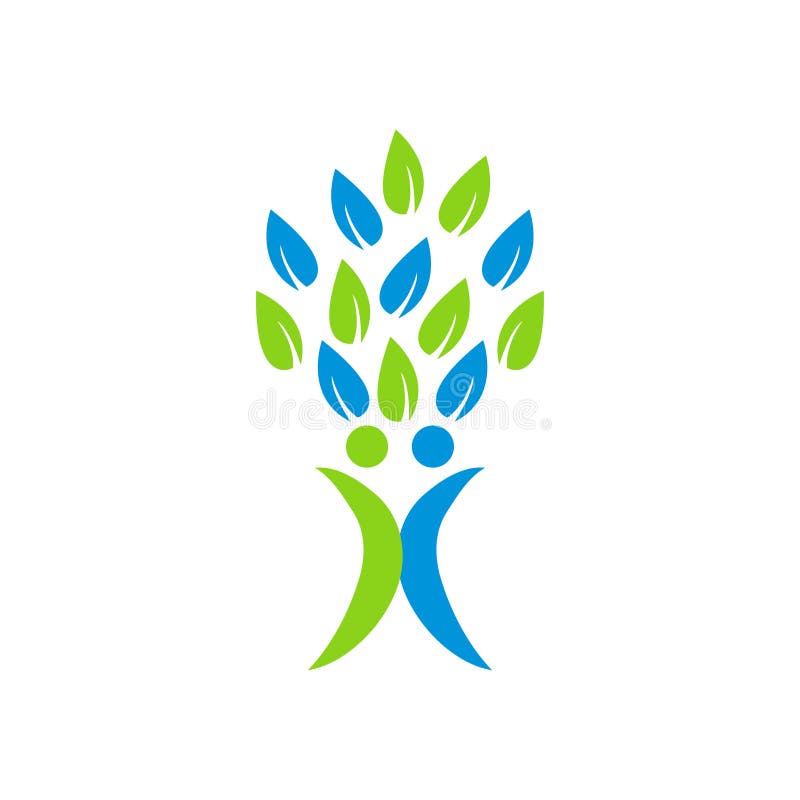 Family Tree Icon. Vector Green and Blue Family Tree Logo Stock Vector ...