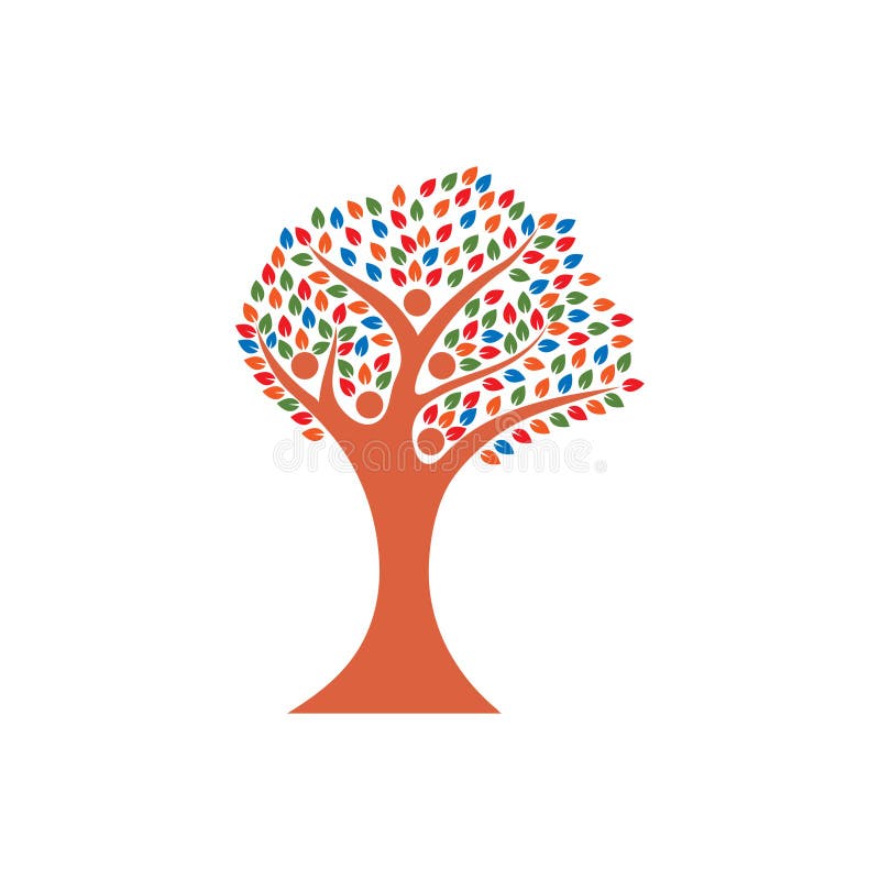 Colorful Tree Logo. Abstract Colorful Family Tree Icon Stock Vector ...