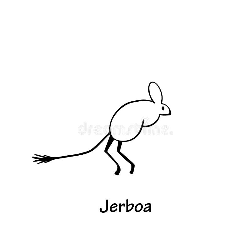Jerboa Pet Simple Doodle Sketch. Stock Vector - Illustration of funny ...