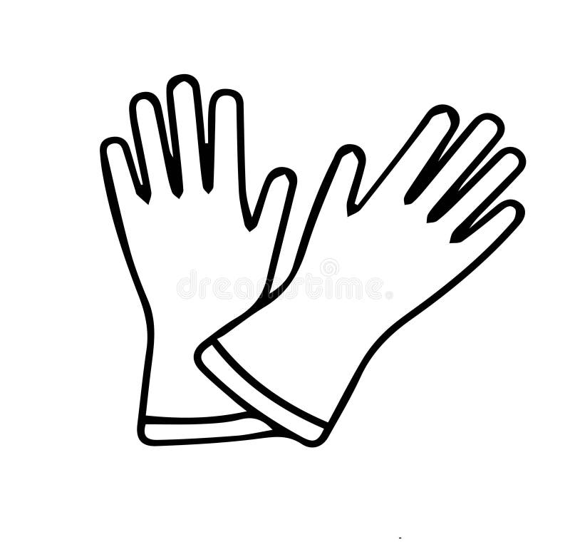 Hand Gloves Icon Symbol Image Stock Illustration - Illustration of ...