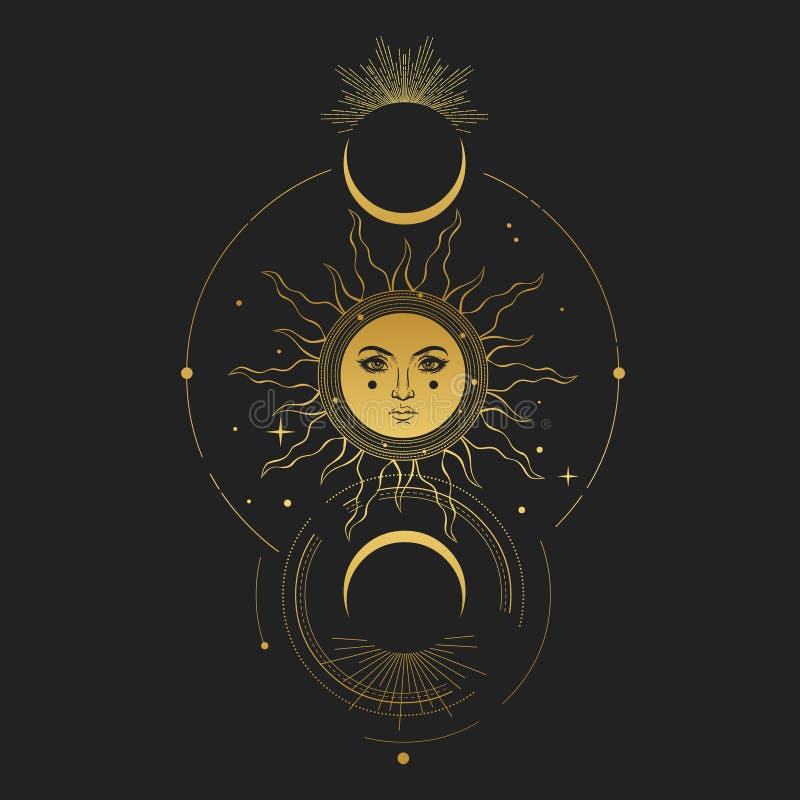 Eclipse. Sacred Geometry. Abstract Vector Illustration Stock Vector ...