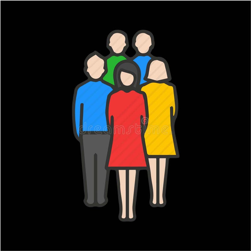 Group of People Standing Together Icon Stock Illustration ...