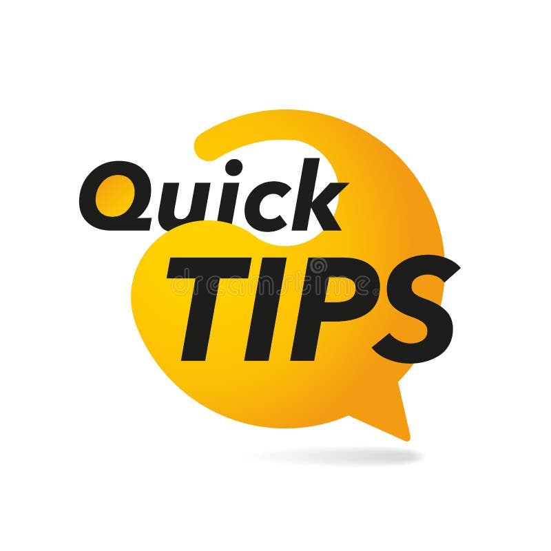 Quick Tips Yellow Speech Bubble Stock Vector - Illustration of label ...