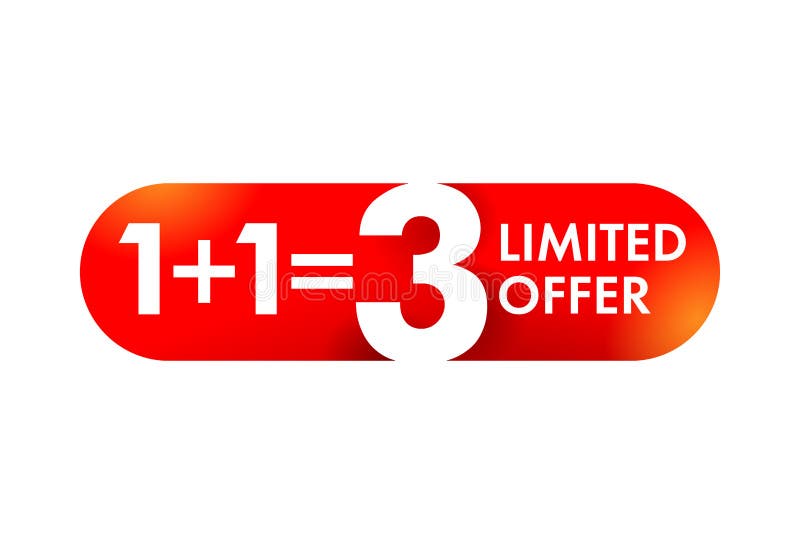 1 Plus 1 is 3 Special Offer Banner Element Stock Vector - Illustration ...