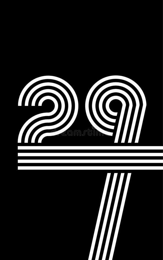Number Twenty Nine 29 Concentric Lines Style Stock Vector ...